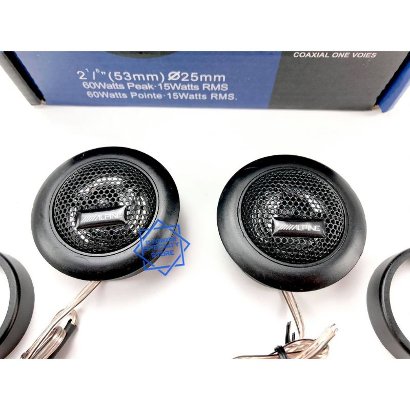 Alpine Car Audio Tweeter DDT-F25B Alpine Tweeter 25mm 60 Watts Peak 15 ...