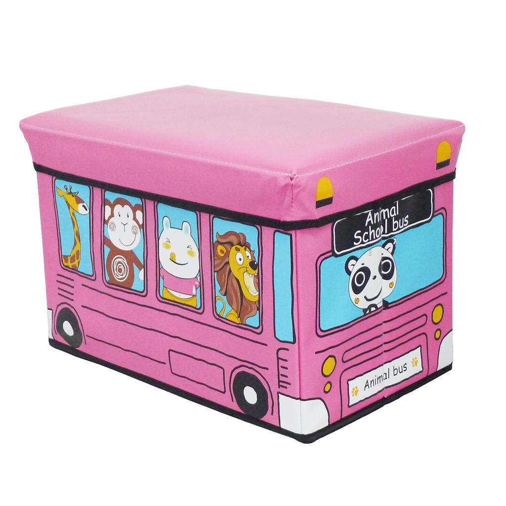 Store & Seat Organiser Foldable Storage Stool (Safari Bus) | Shopee ...