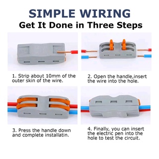 Wire Connector Electric PCT-222 Terminal Block Fast Quick Reusable ...