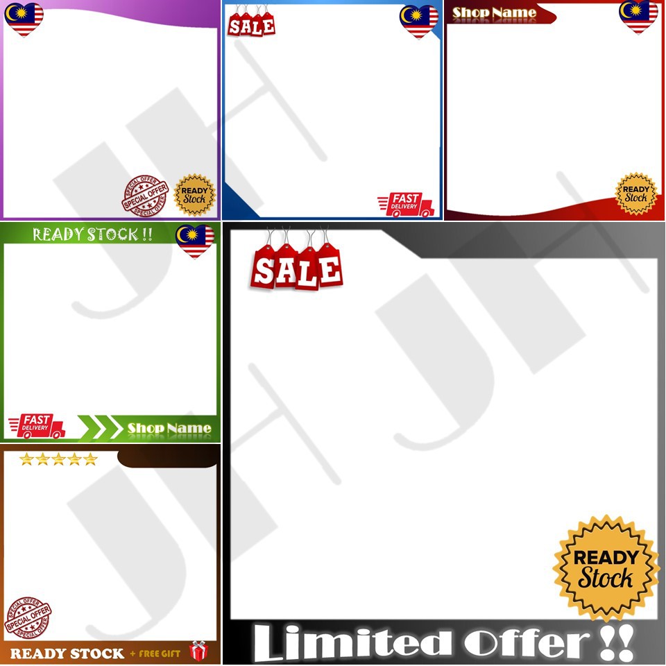 『Ready Stock』10 Frames Gradient Series Shopee/Lazada Product Frame ...