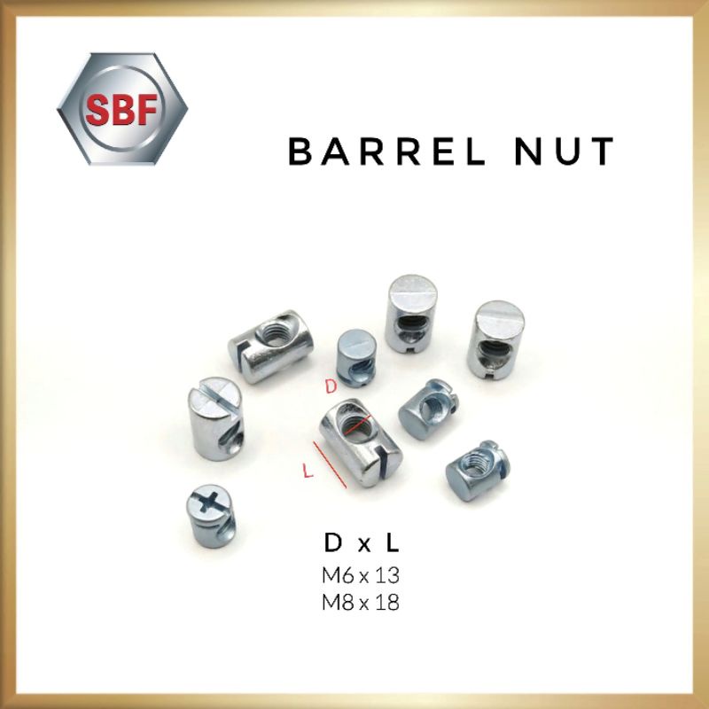 M6 /M8 BARREL NUT (ZINC) | Shopee Malaysia