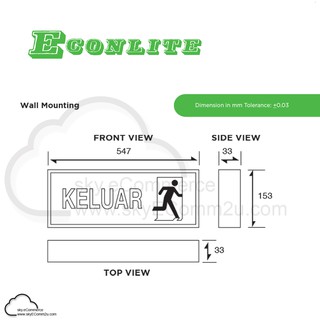 ECONLITE KELUAR SIGN LED LE-908SL (BOMBA APPROVED) | Shopee Malaysia