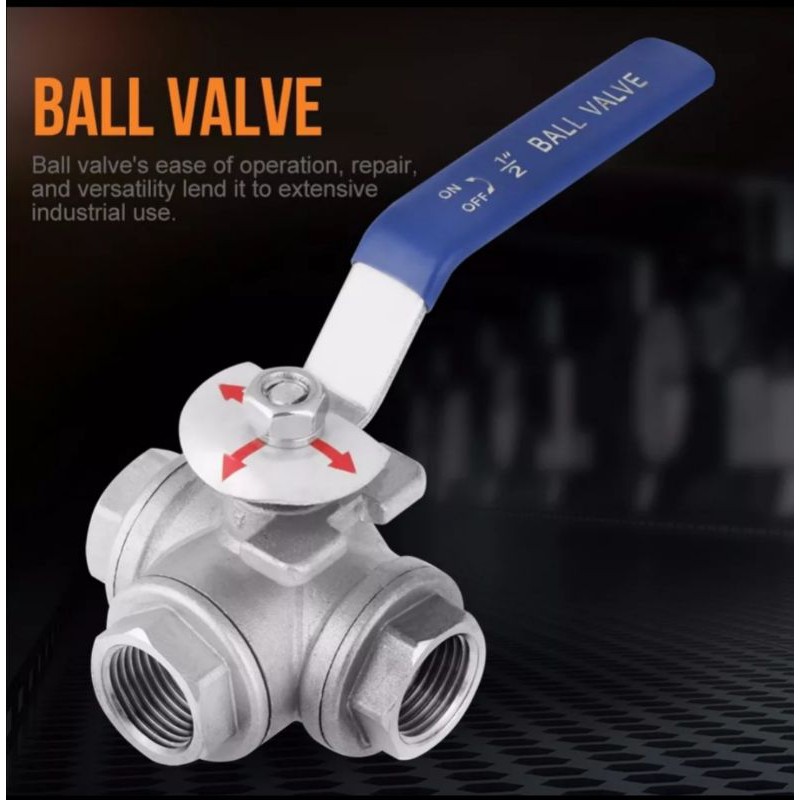 Stainless Steel SUS304 Ball Valve Three-way Type Female Thread DN15 ...