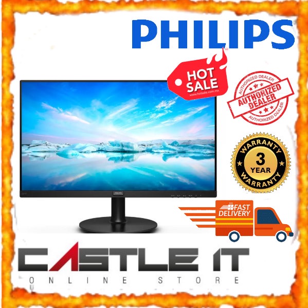 Philips 221V8/69 Flat 21.5" Led 22inch 221V8 Monitor (VA-FHD-4MS-VGA ...