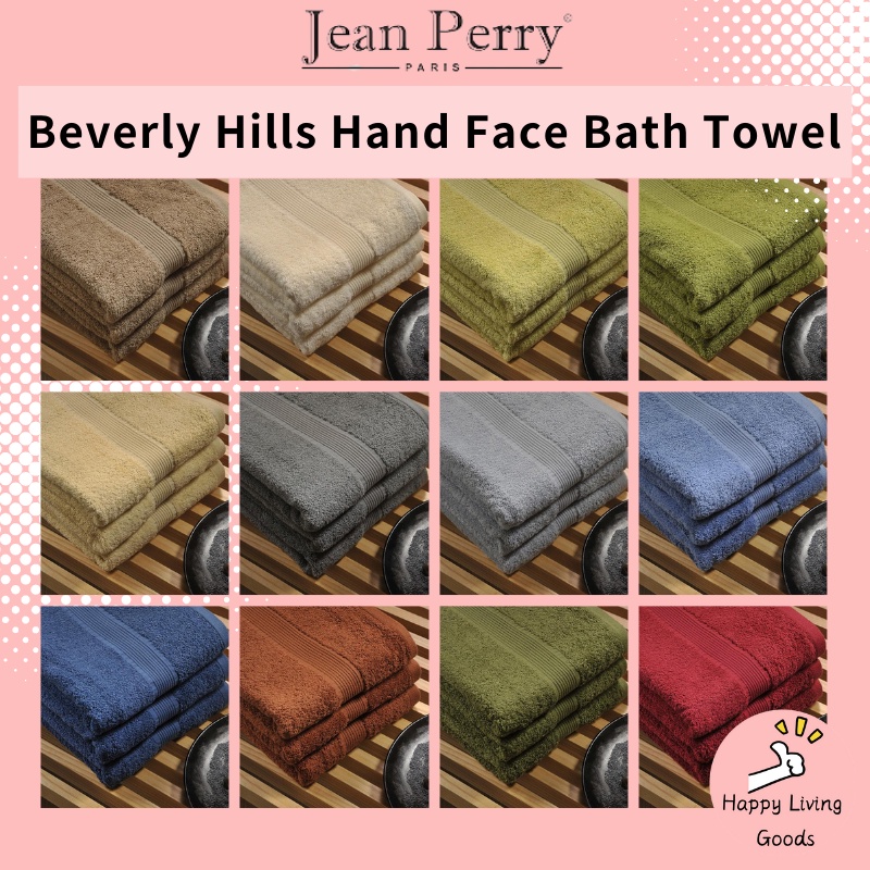 Jean Perry Beverly Hills Series Face Hand Bath Towels | Shopee Malaysia