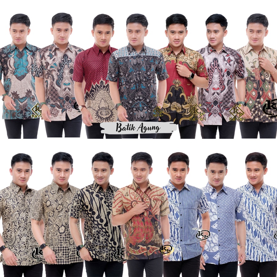 AZ SHORT SLEEVE KEMEJA BATIK BAJU BATIK LELAKI ASLI BATIK JAWA BATIK ...