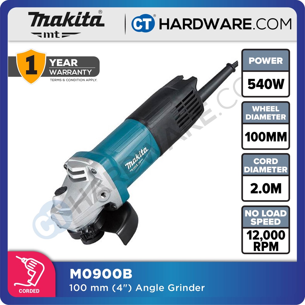 MAKITA MT M0900B ANGLE GRINDER 4" 100MM 540W 12000 RPM [ TOP SLIDE ...