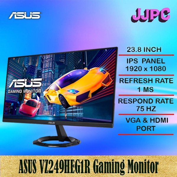 ASUS VZ249HEG1R Gaming Monitor ( 23.8 Inch / 1920 x 1080 / IPS / 75HZ ...