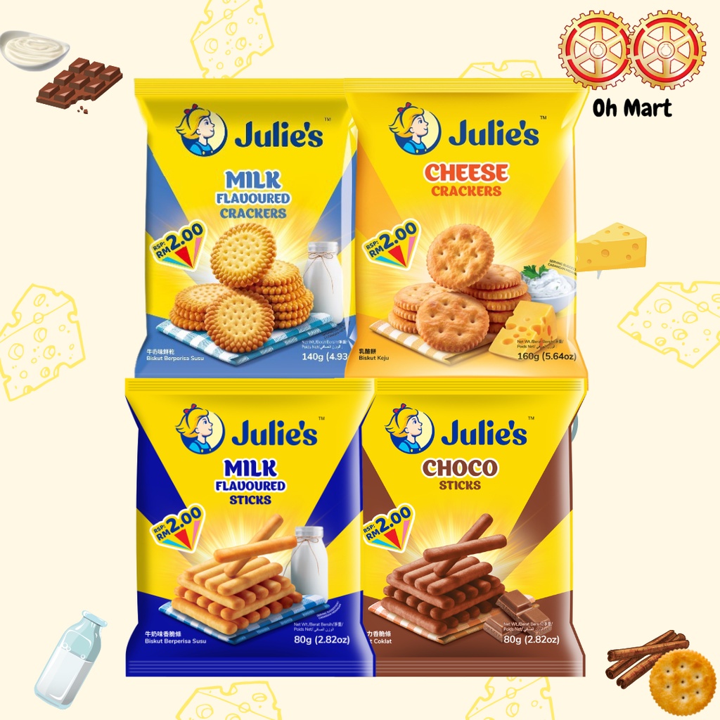 Julie's Milk/Cheese/Choc Crackers/Sticks 80/110/100g | Shopee Malaysia