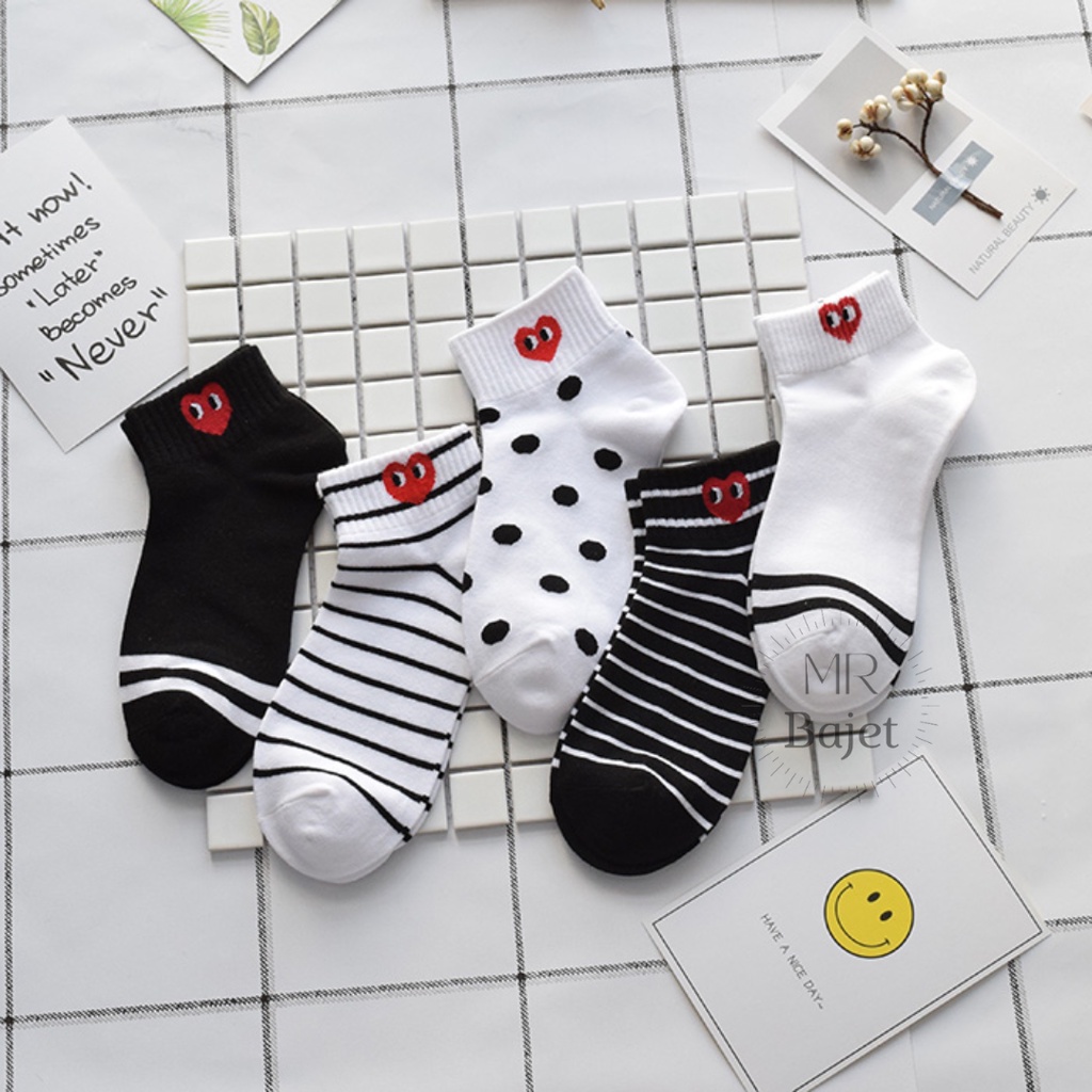 Stokin Corak Hati Garisan Stokin Sarung Kaki Muslimah Wanita Stokin ...