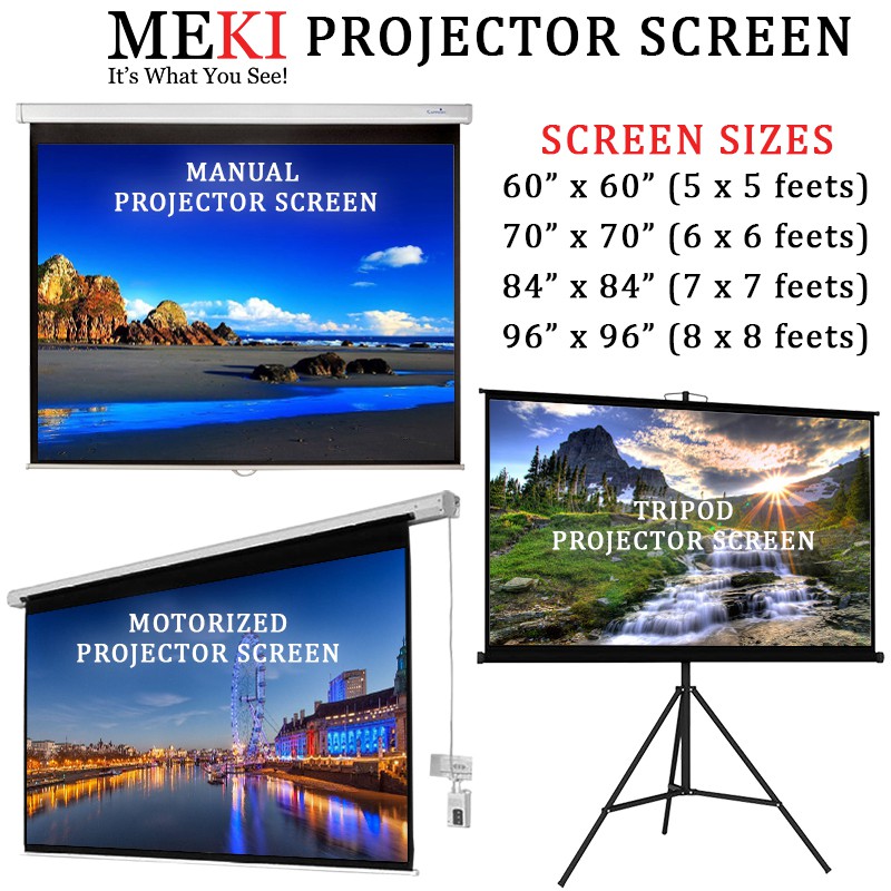 MEKI 4 Sizes High Quality Projector Screen Matte White for LED/LCD ... MEKI 4 Sizes High Quality Projector Screen Matte White for LED/LCD ...