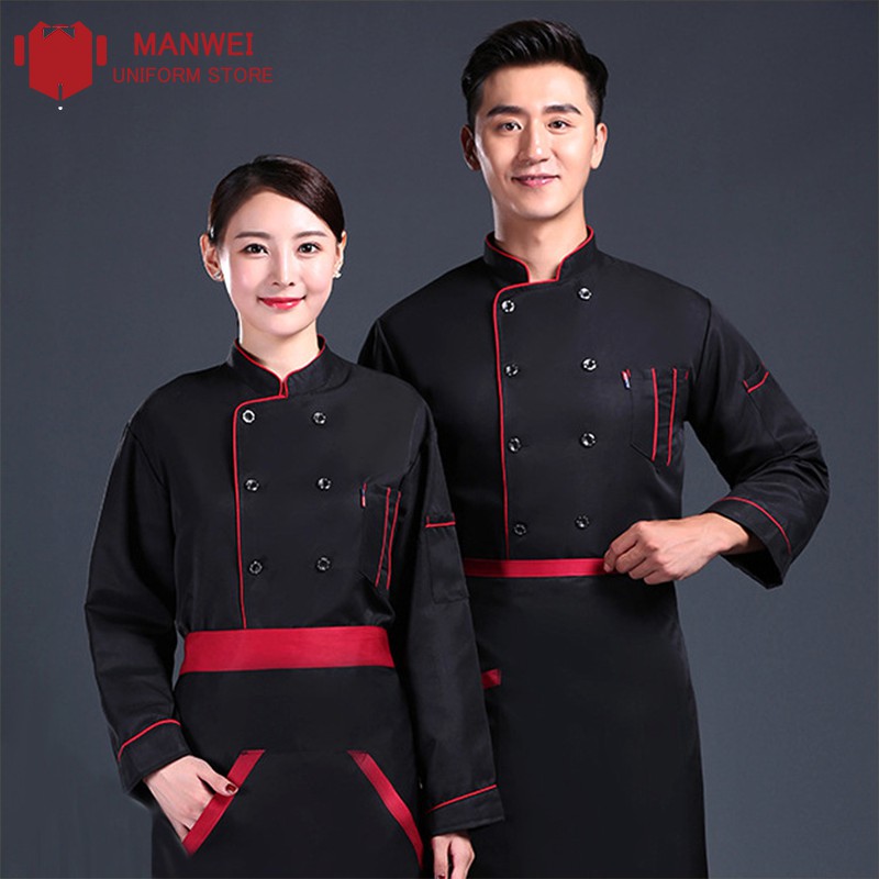 💥READY STOCK💥Chef Uniform Long Sleeves Chefs School Kitchen Work ...