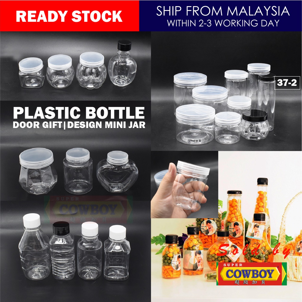 Mini Plastic Bottle Transparent PET Jar Door Gift Bottle Botol Plastik ...