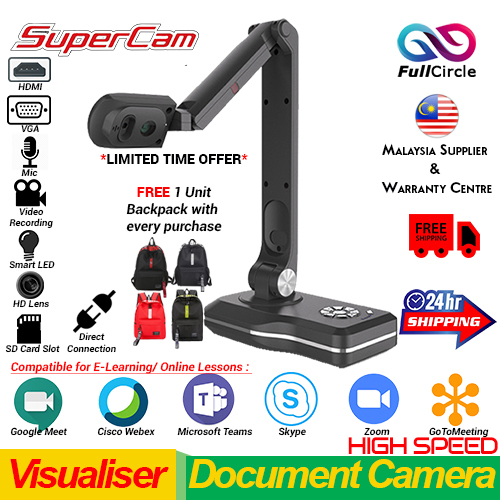 SuperCam High Speed Visualizer Document Camera Portable Visualiser ...