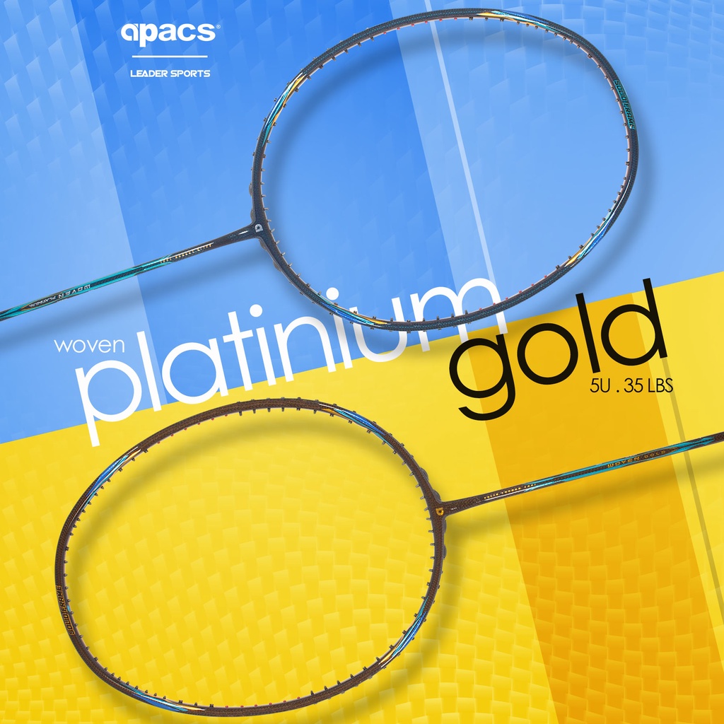 (FREE STRING & GRIP) APACS BADMINTON RACKET WOVEN GOLD/PALTINUM ...