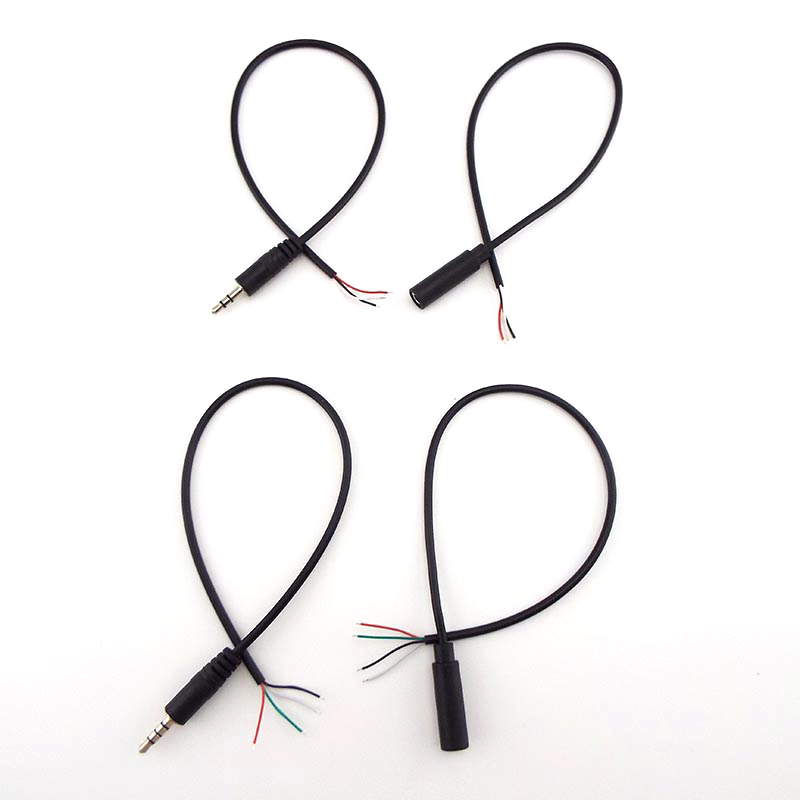 5pcs 3 or 4 Core Audio Output Line 30CM Audio Extension Cable Aux ...