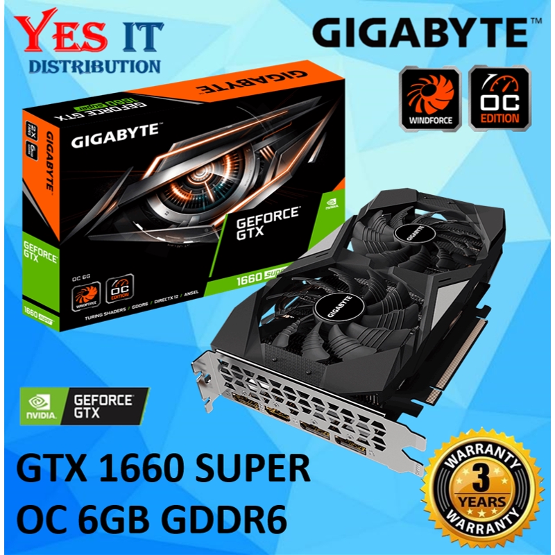 Gigabyte GeForce GTX 1660 SUPER OC 6GB GDDR6 Graphic Card (GV-N166SOC-6GD) | Shopee Malaysia