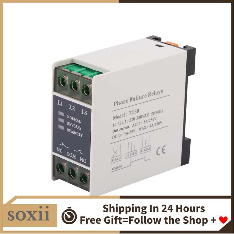 Soxii Phase Failure Loss Sequence Relay 3-Phase Electronic Protection 220 - 380VAC | Shopee Malaysia