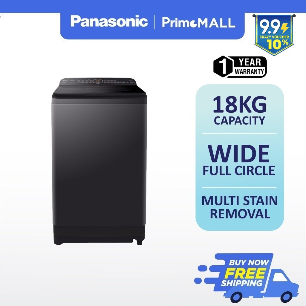 PANASONIC NA-FD18V1 18KG Hot Wash Top Load Washer StainMaster+ ECONAVI ...
