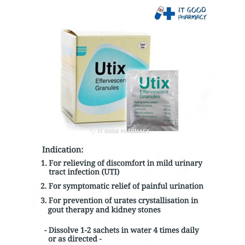 UTIX Effervescent Granules 12s/ 28s (Exp 2025) (UTI/Urinary Alkalinizer ...