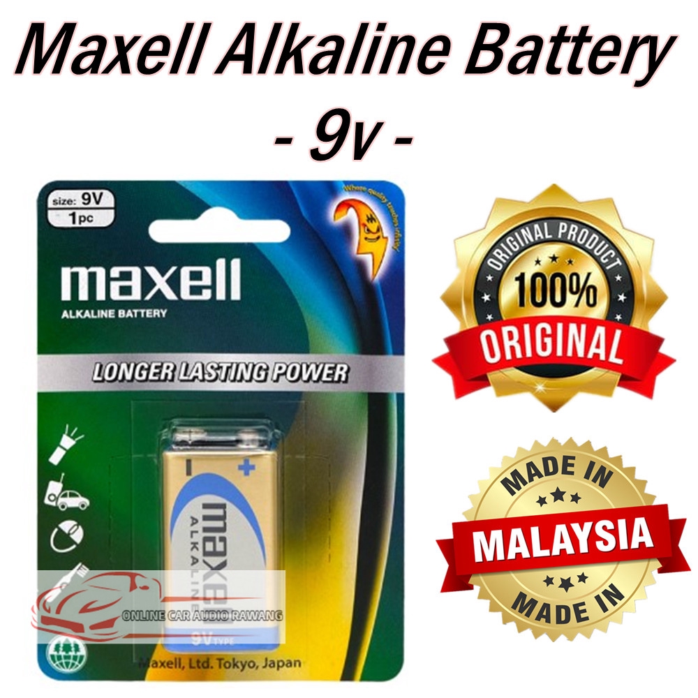 Original Maxell 9V Alkaline Battery / Smart Tag Battery | Shopee Malaysia