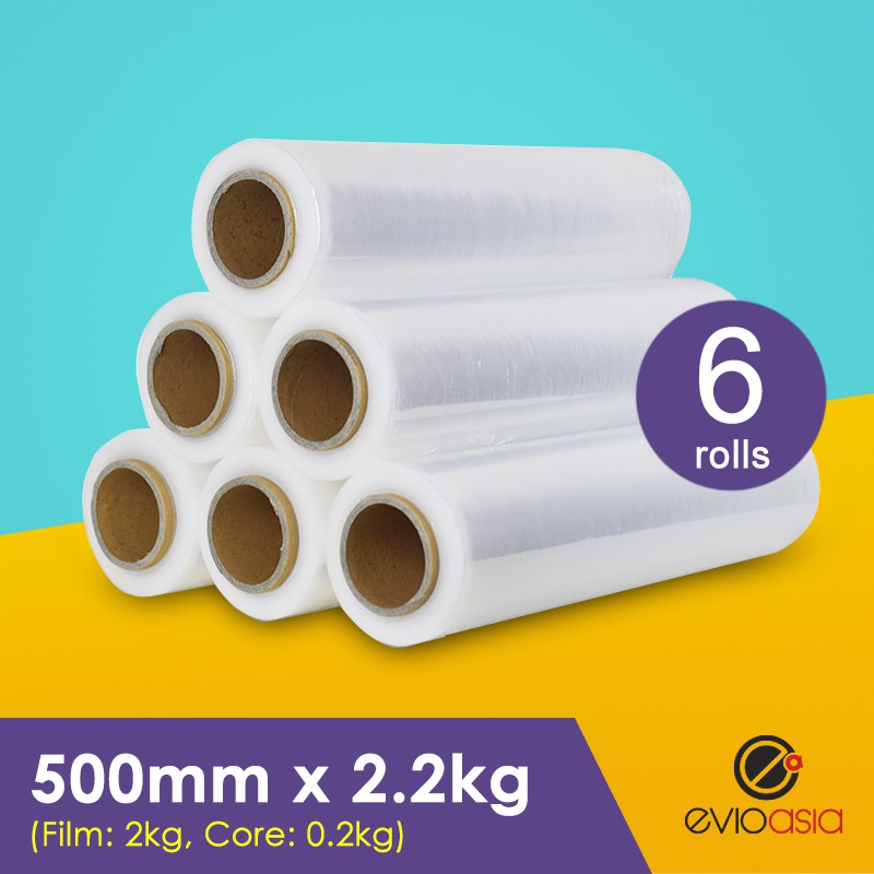 (500MM x 2.2kg) Evio Asia Stretch Film (core 200g + Net 2kg) x 6 ROLLS | Shopee Malaysia