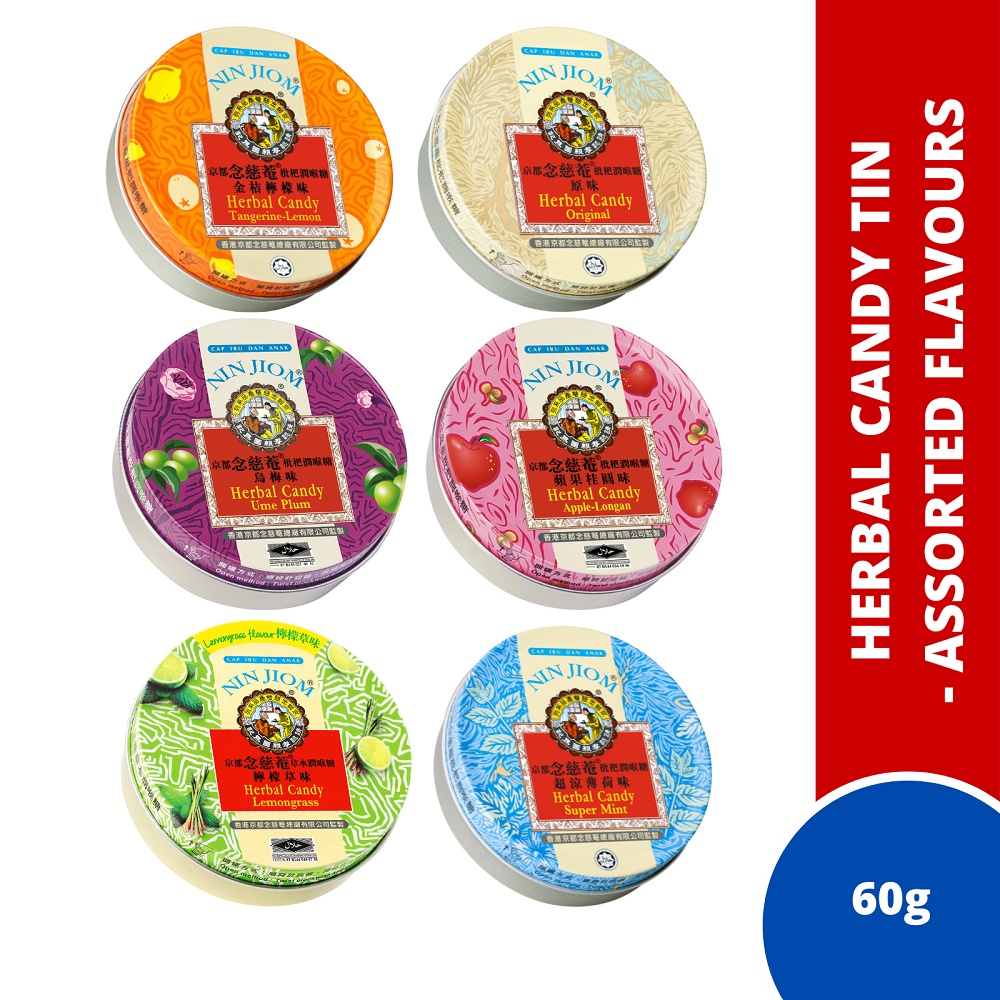 Nin Jiom Herbal Candy Tin (60g) - Assorted Flavours | Shopee Malaysia