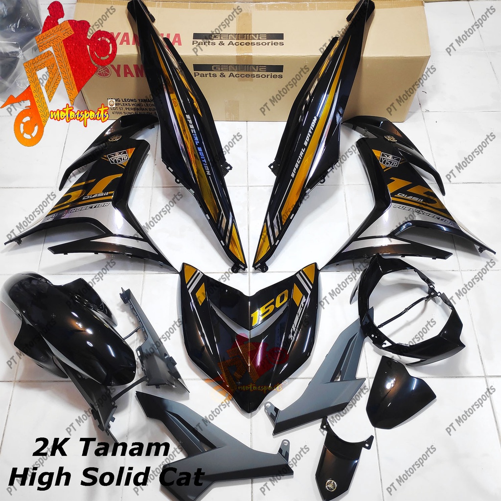 Yamaha Y15ZR Y15 V1 V2 Cover Set Metallic Black Gold Chrome Sticker King 150 22 HLY Velozi Tanam ...