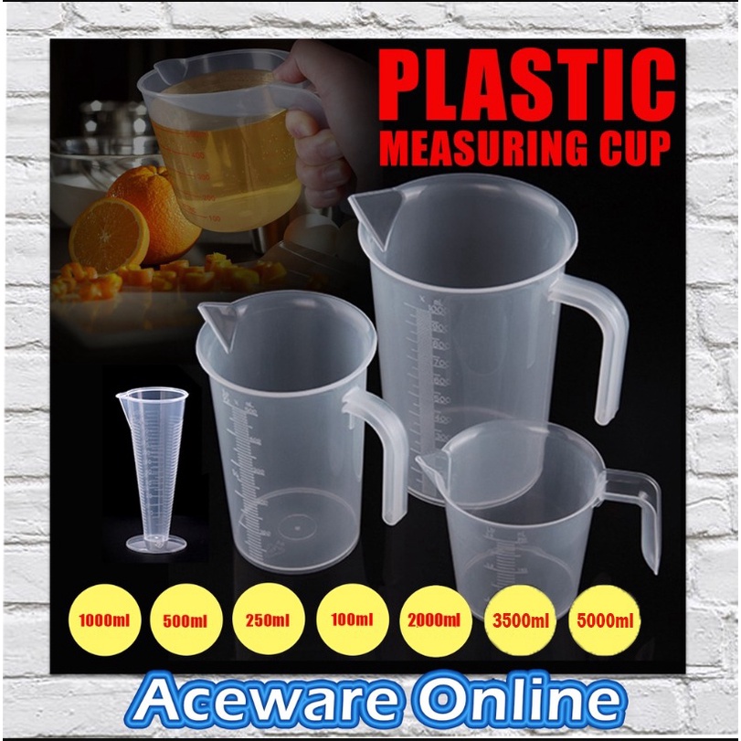 5000ml / 3500ml / 2000ml / 1000ml / 500ml / 250ml / 100ml Plastic Measuring Cup Volume Cup ...
