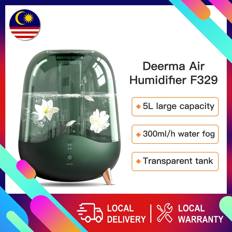Deerma Air Humidifier F329 5L Large Capacity 300ml/h Water Fog Transparent Tank Artistic ...