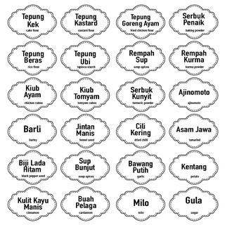 48 Pcs Transparent Label Sticker Kitchen / Label Sticker Dapur | Shopee ...