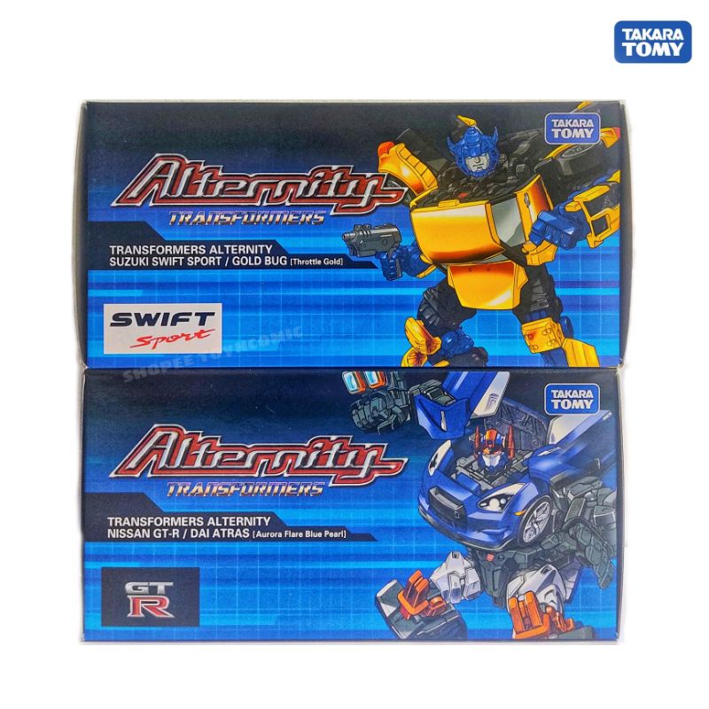 Takara Tomy Transformers Alternity Suzuki Swift Sport Nissan GT-R Gold ...