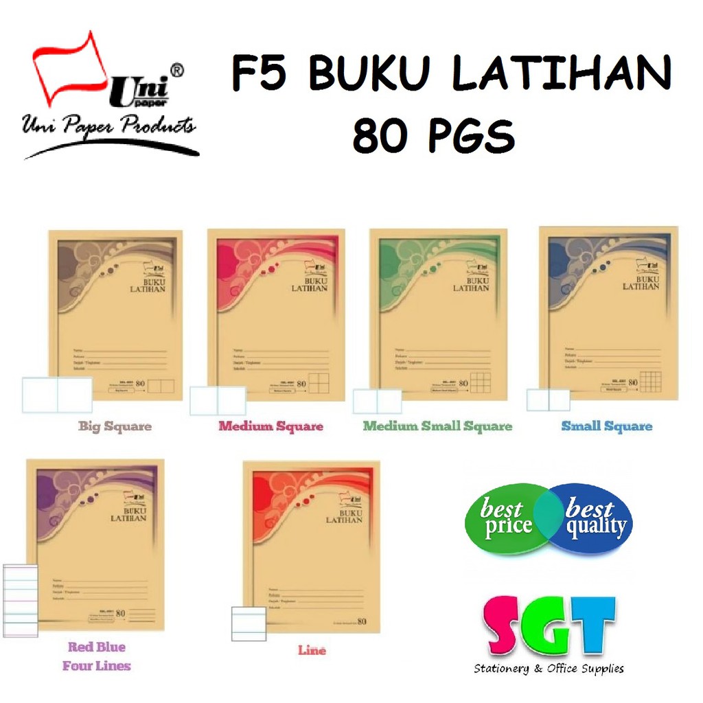UNI F5 Buku Latihan / Exercise Book 80 Pages - 10's / Pack | Shopee Malaysia