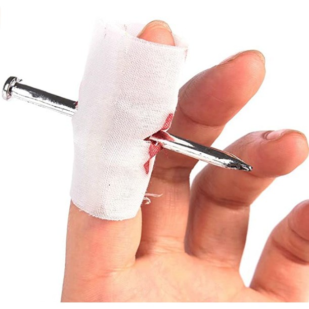 Halloween Nail Through Finger Decorative Ghost Festival Trick Head ...