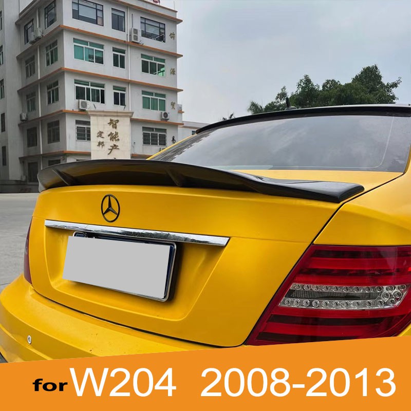 W204 R-style Carbon Fiber/ABS Rear Wing Spoiler for Mercedes-Benz W204 ...
