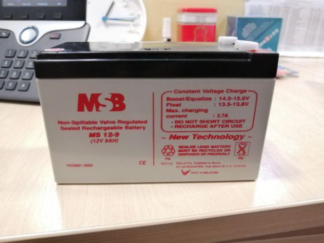 MSB 12V 9AH Rechargeable Sealed Lead Battery (MS12-9) | Shopee Malaysia
