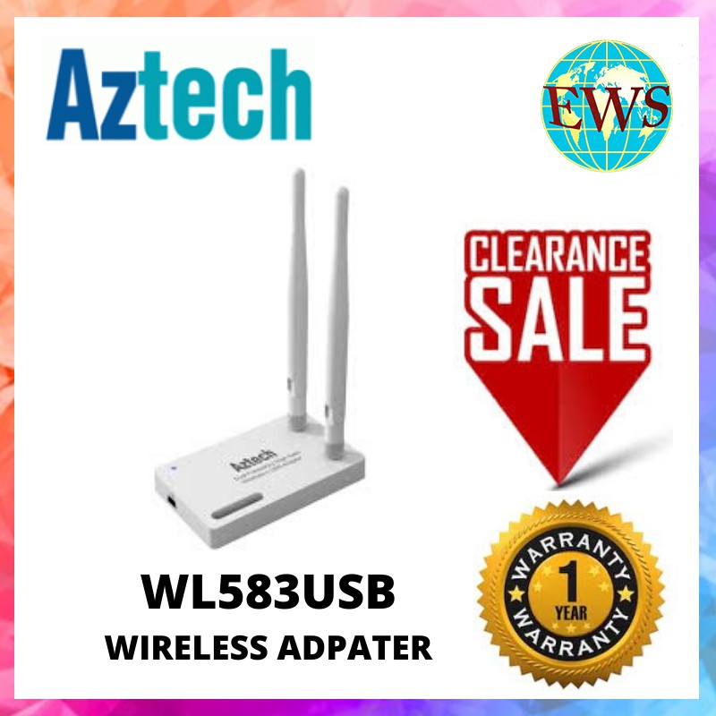 Aztech WL583USB 300Mbps Wireless-N Dual Frequency USB 2.0 Adapter ...