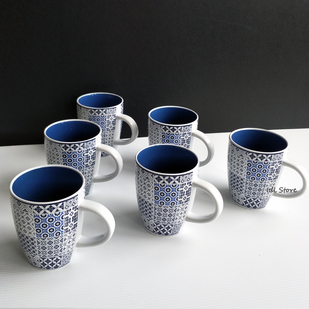 6 Pcs 250ml Porcelain Mug Cawan Air Panas Tea Coffee Cup Oven ...