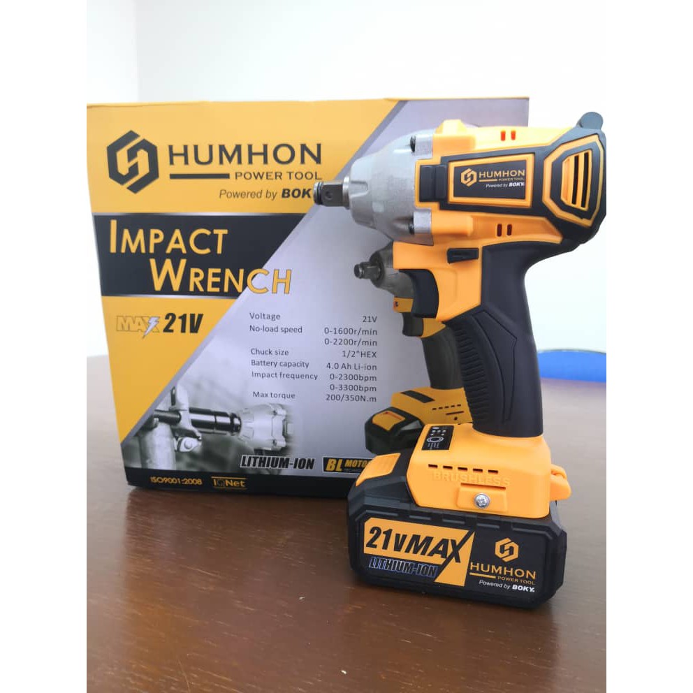 HUMHON BRUSHLESS CORDLESS IMPACT WRENCH 21V (CIW350) | Shopee Malaysia