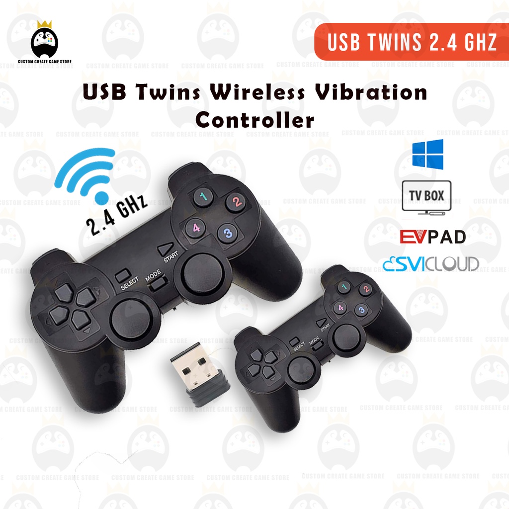 PC Wireless Vibration Controller USB Twins 2.4GHZ COMPACTIBLE PC TVBOX ... PC Wireless Vibration Controller USB Twins 2.4GHZ COMPACTIBLE PC TVBOX ...