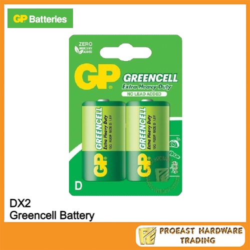 GP Battery Original Greencell _ DX2 1.5V Extra Heavy Duty ( size D ...