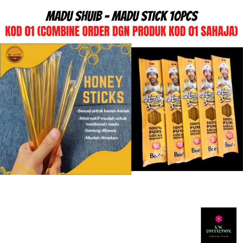 01: MADU SHUIB BEE FACTORY MADU LEBAH STICK 10PCS / HONEY BEE STIX ...