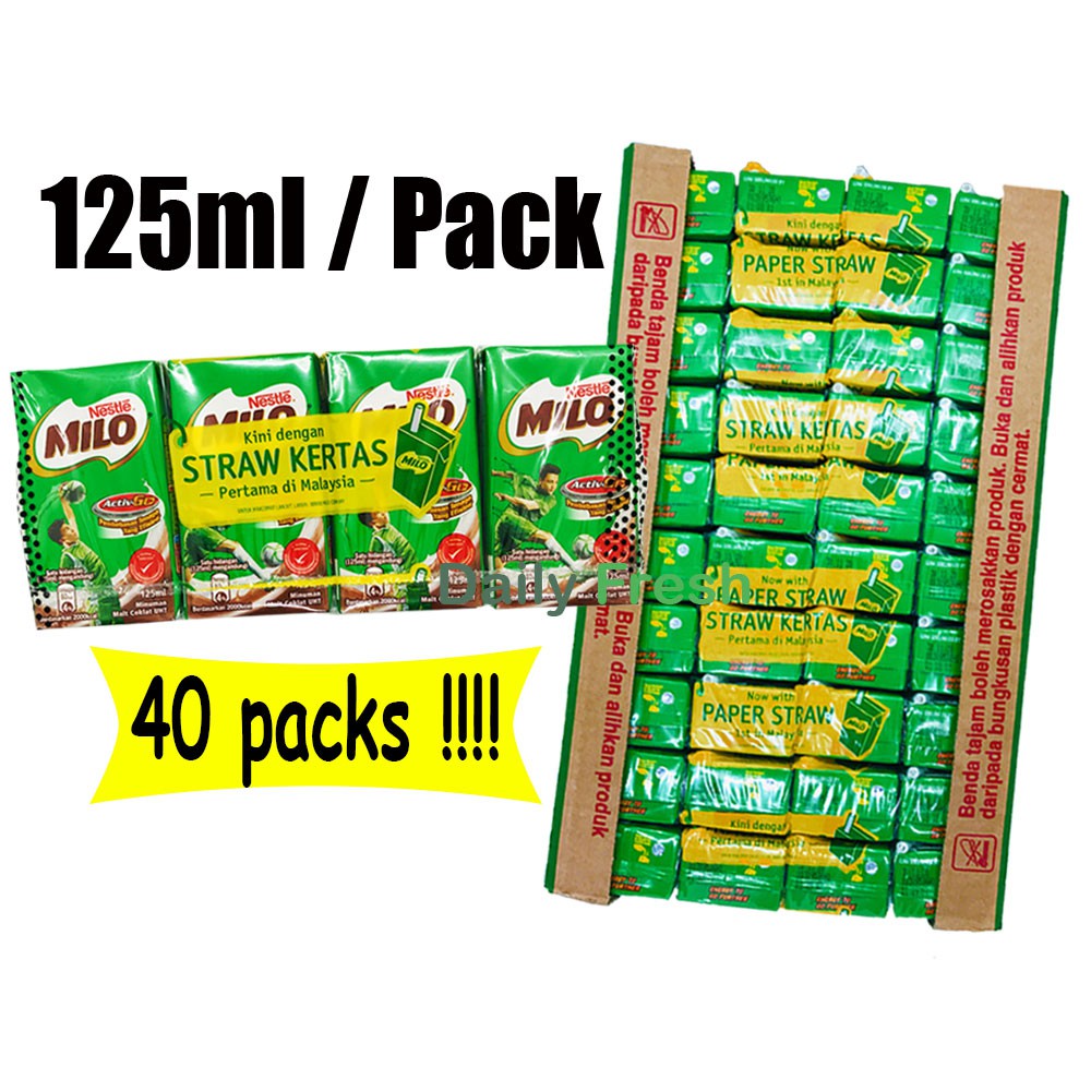 Nestle MILO Drink Activ-Go Milo Kotak Mini (125ml x 40Packs) UHT ... Nestle MILO Drink Activ-Go Milo Kotak Mini (125ml x 40Packs) UHT ...