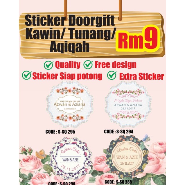 STICKER DOORGIFT/KAWIN/TUNANG/AQIQAH | Shopee Malaysia