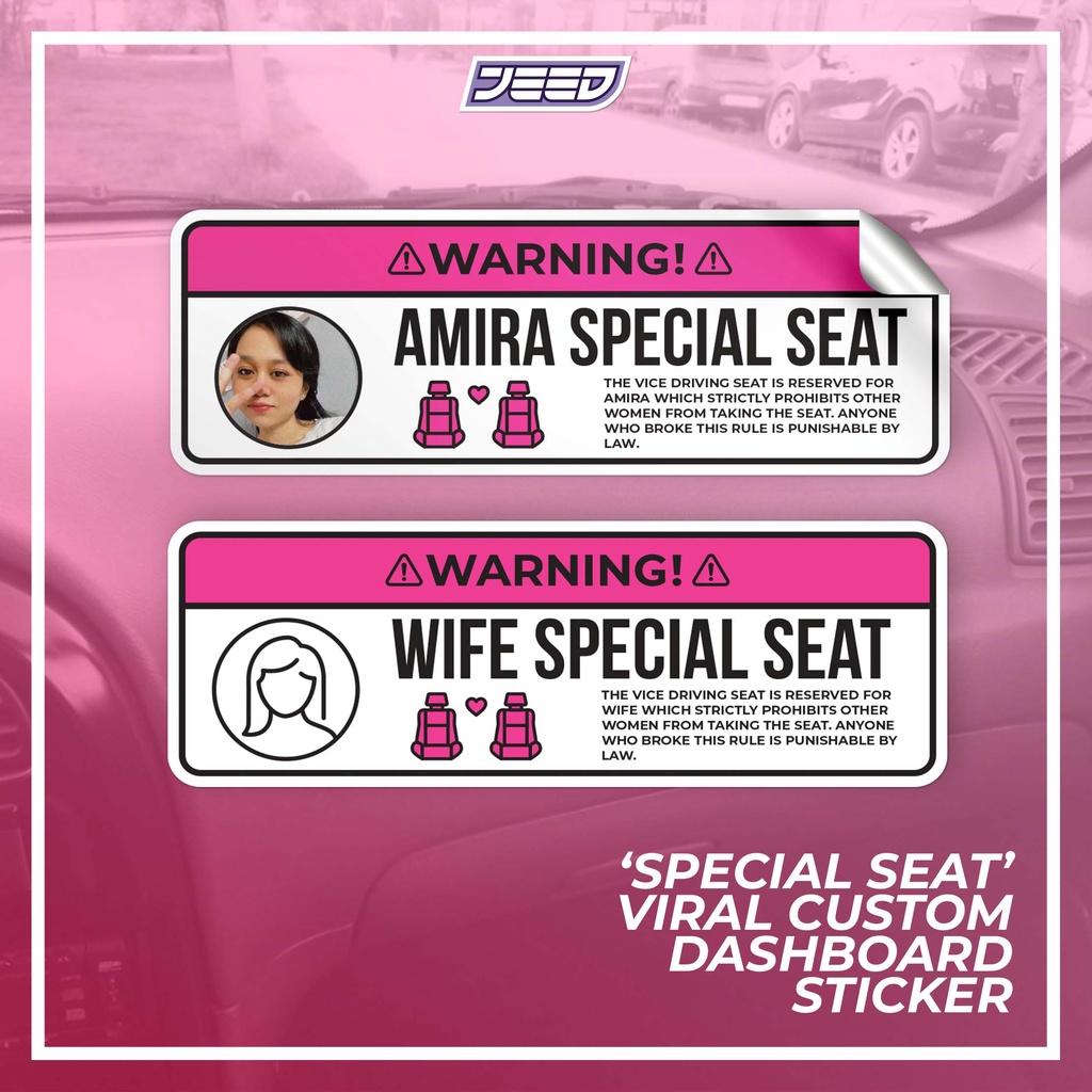 Special Seat Viral Customized Dashboard Sticker Reserve Seat Girlfriend ...
