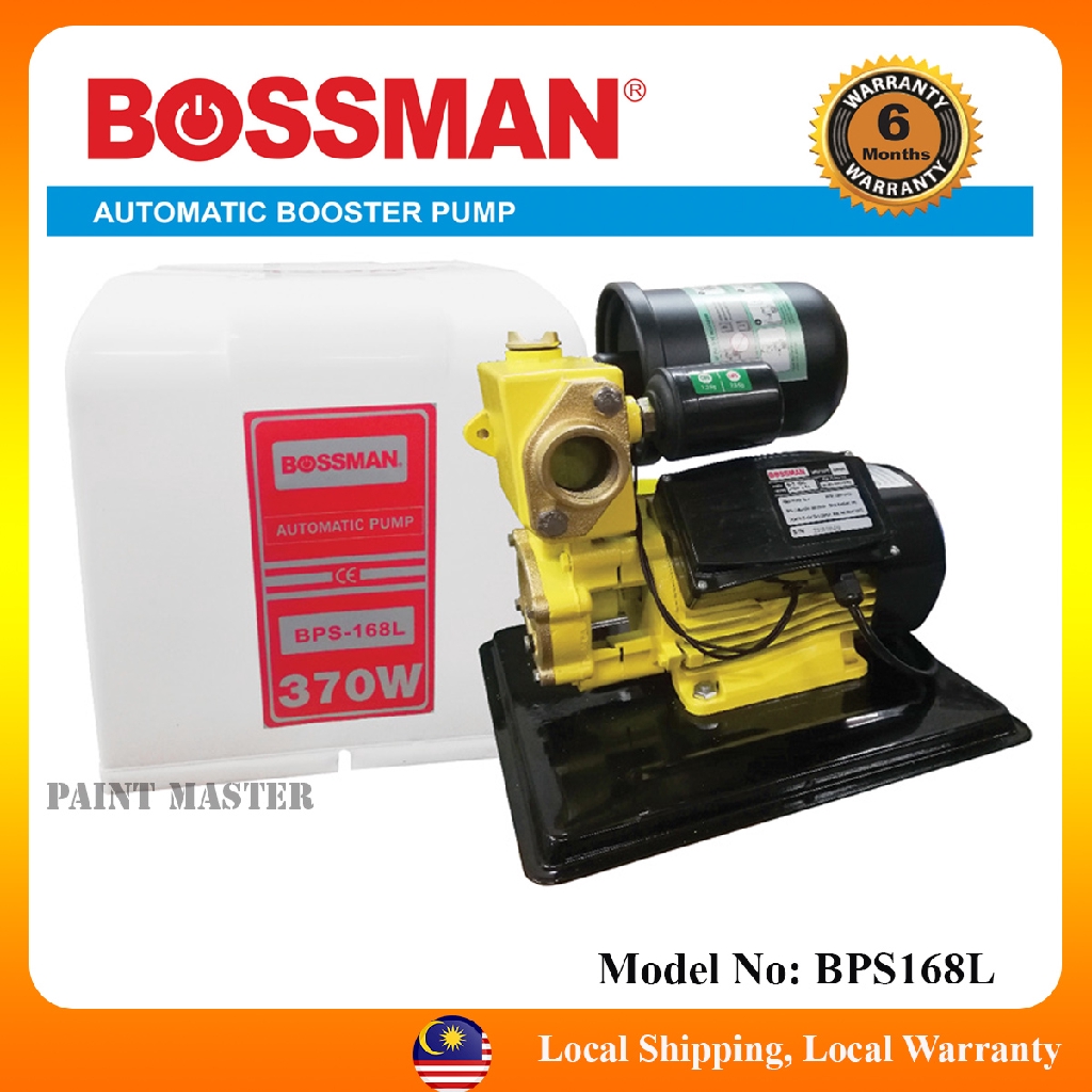 BOSSMAN 0.5HP 370W AUTO WATER BOOSTER PUMP WITH COVER BPS168L | Shopee ...