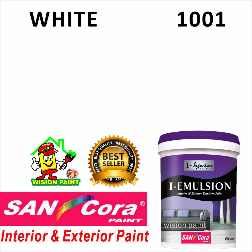 WHITE 1001 ( 5L ) SANCORA I-EMULSION PAINT FOR INTERIOR AND EXTERIOR ...