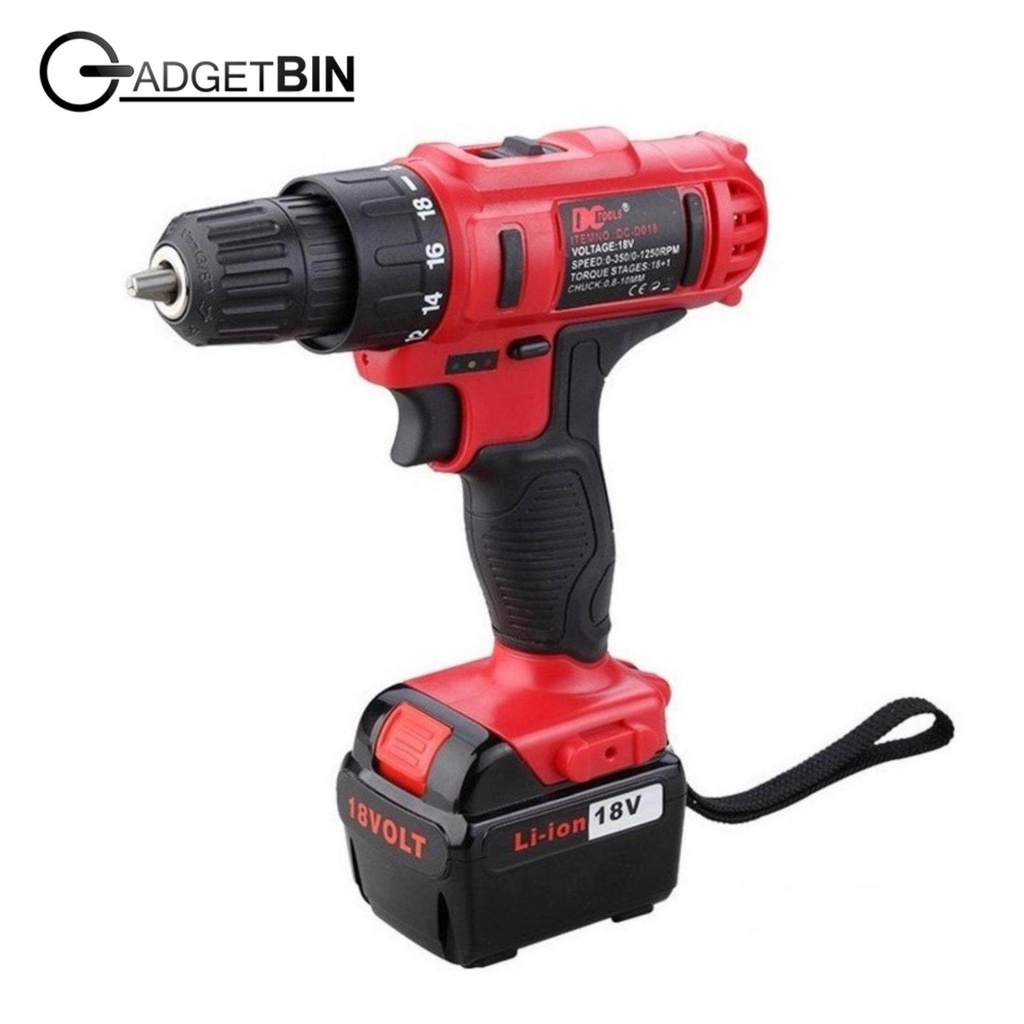 DCTOOLS D017 Rechargeable Cordless 18V Electric Power Tool Drill Set ...
