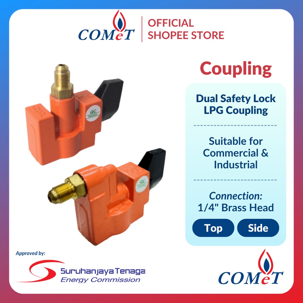 COMET LPG Dual-Lock Coupling / Side-Coupling for Malaysian Standard Gas ...