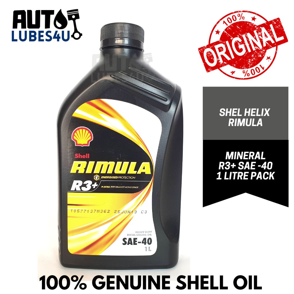 Shell Rimula R3+ 40 1 Litre Shell Heavy Duty Diesel Engine Oil | Shopee ...